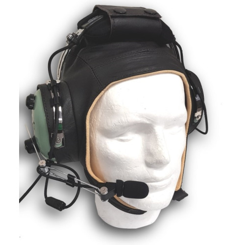 Leather Headset Flying HELMET