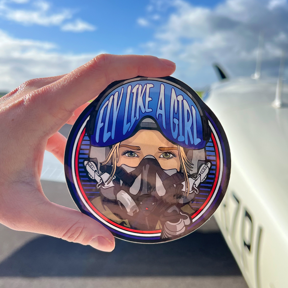 fly like a girl sticker