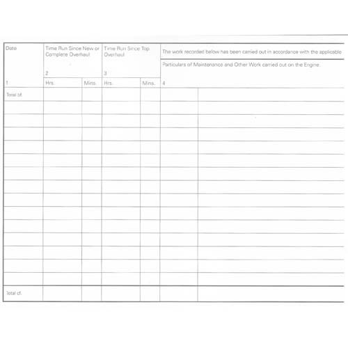 CAP 399 Engine Logbook