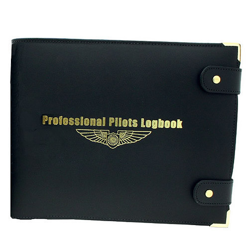 Black Leather Professional Logbook Cover
